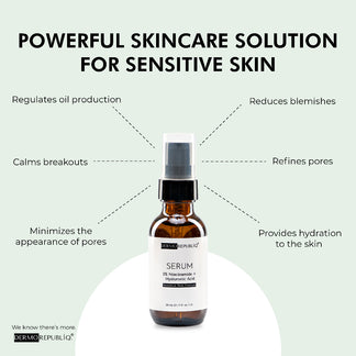 DERMOREPUBLIQ 5% Niacinamide + Hyaluronic Acid Sensitive Skin Formula ...